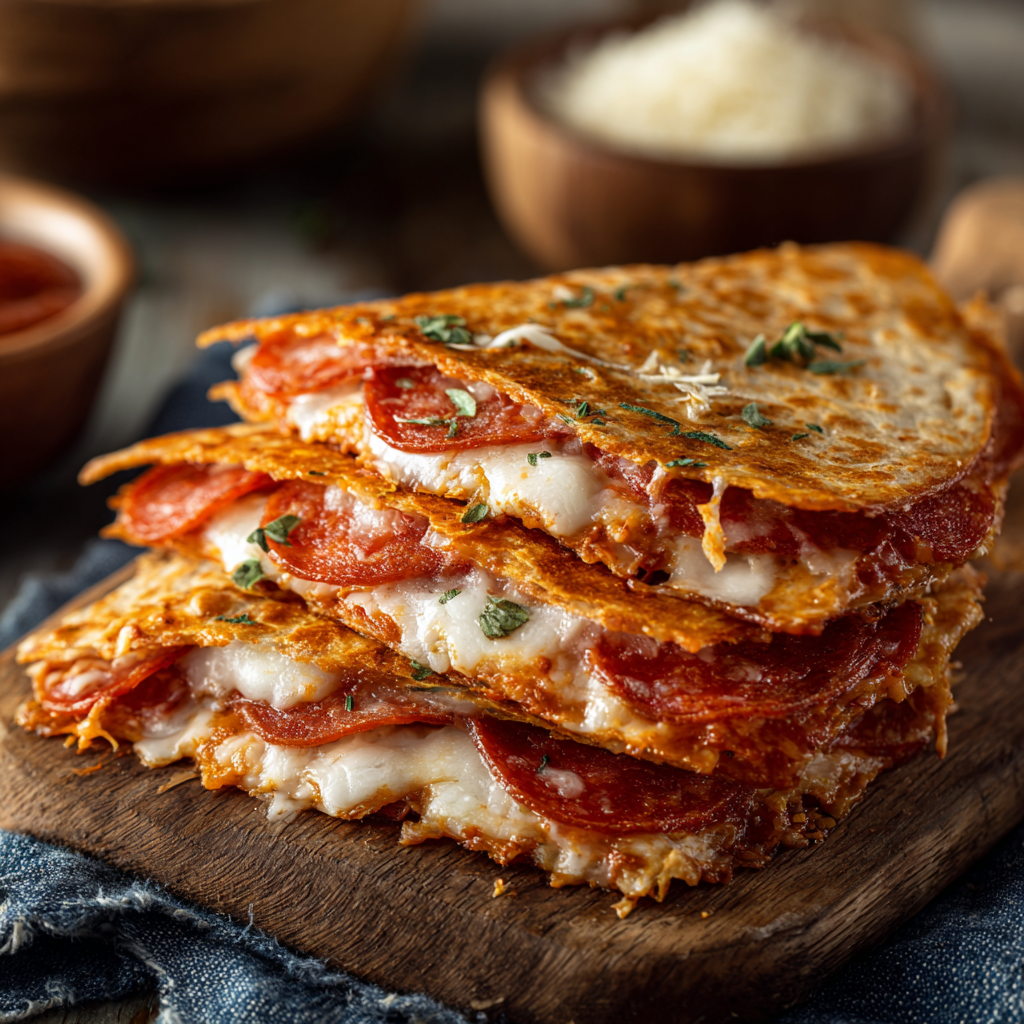 turkey turkey pepperoni Pizza Quesadillas